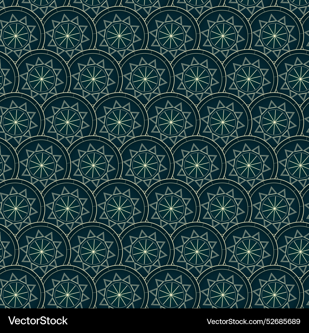 Circular art deco motif seamless luxury pattern Vector Image