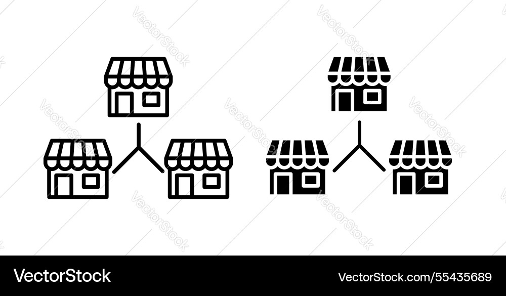 Franchise icons thin line designs Royalty Free Vector Image