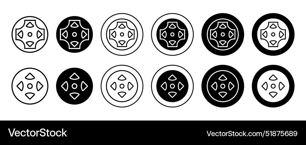 Game controller arrows icon outline flat Vector Image