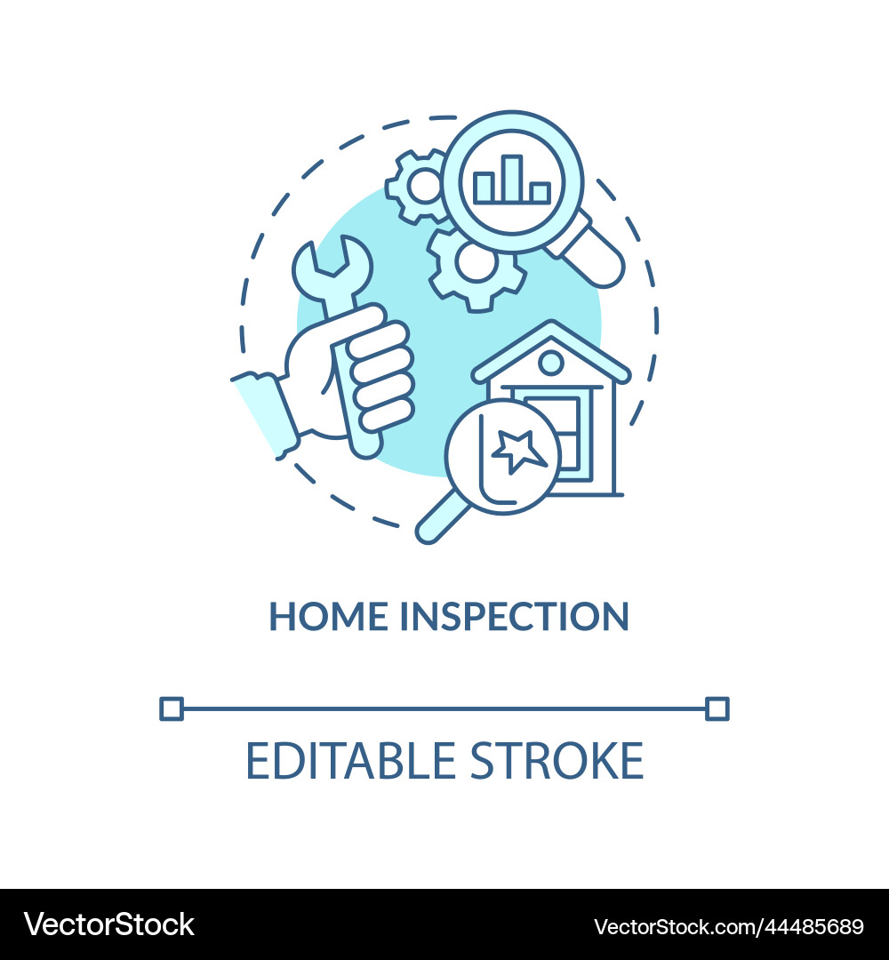 Home inspection turquoise concept icon Royalty Free Vector