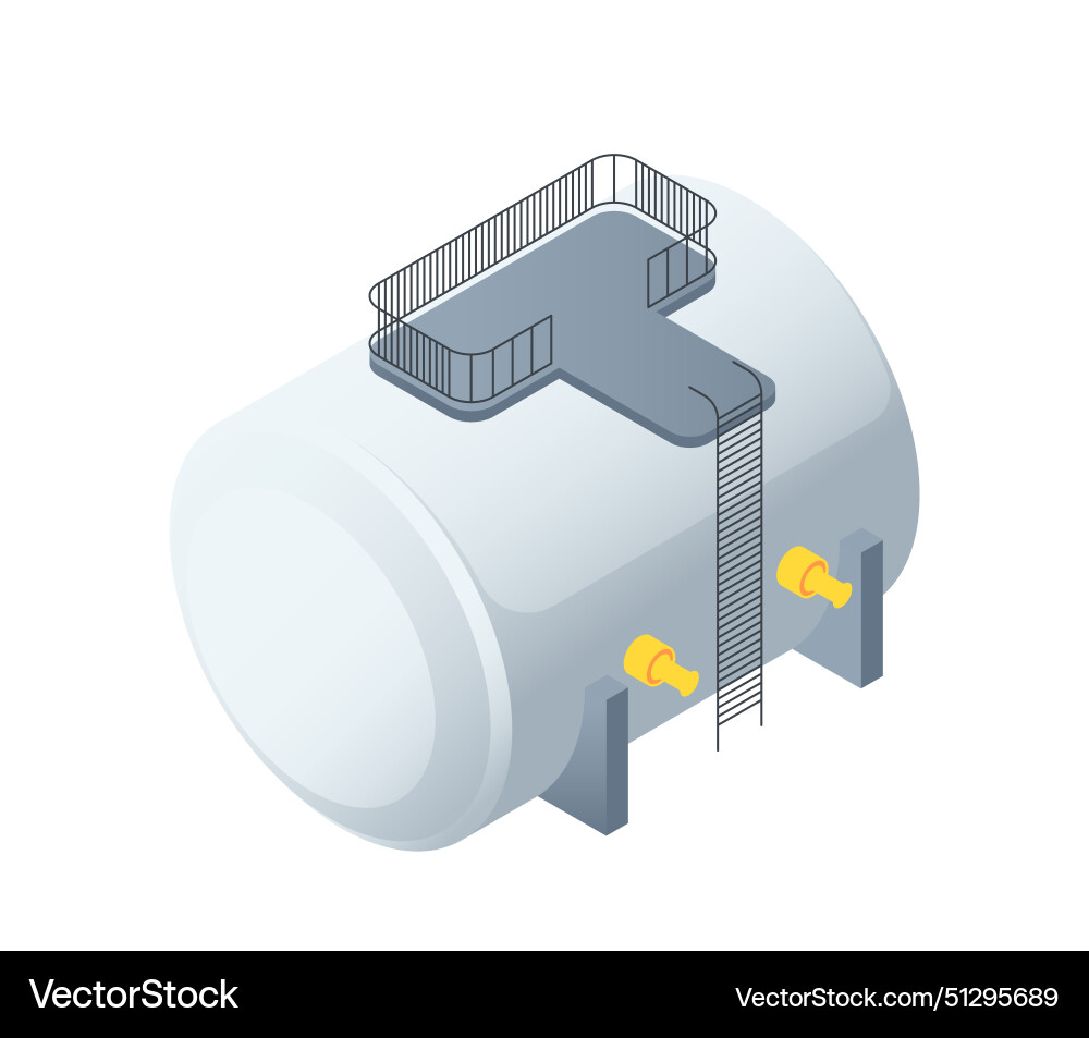 Isometric of a stylized cistern Royalty Free Vector Image
