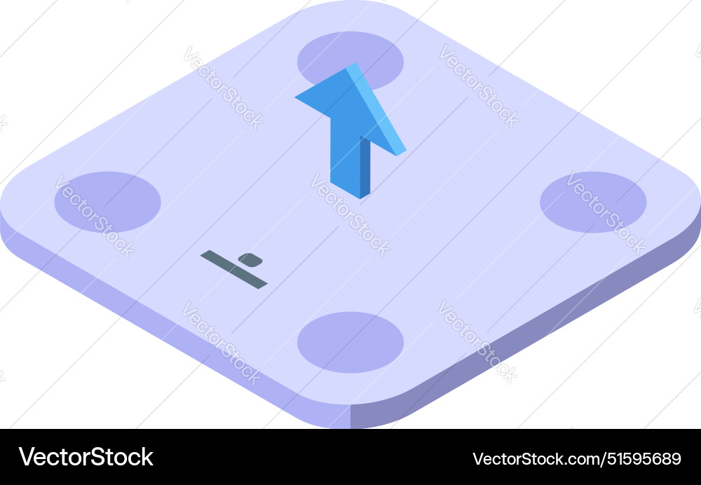 Modern bathroom scale is displaying an upward Vector Image