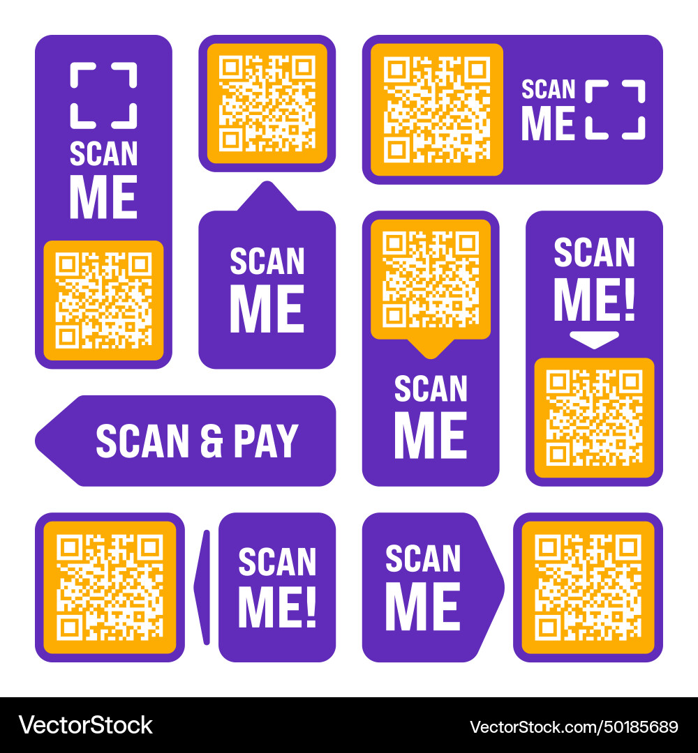 Scan me qr code sticker online payment special Vector Image