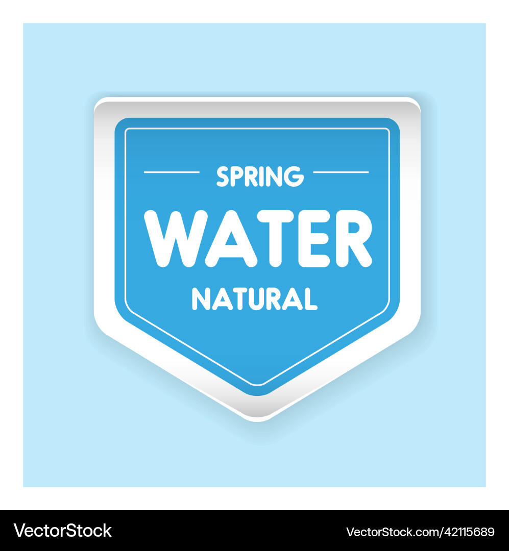 Spring water label Royalty Free Vector Image - VectorStock