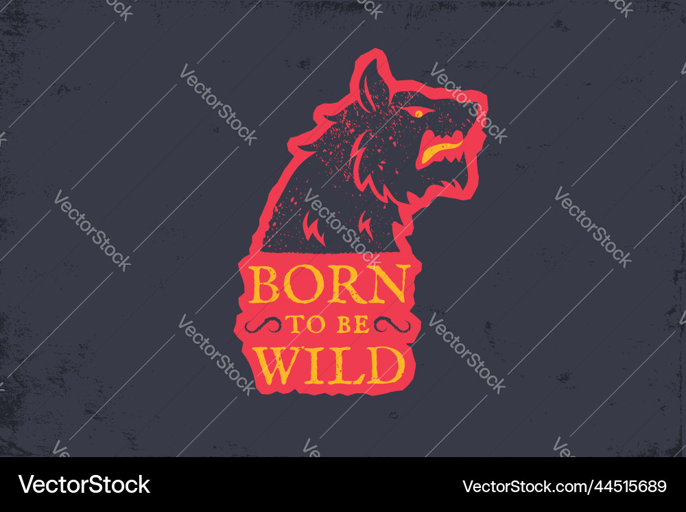 Vintage logo with wolf on old paper background Vector Image