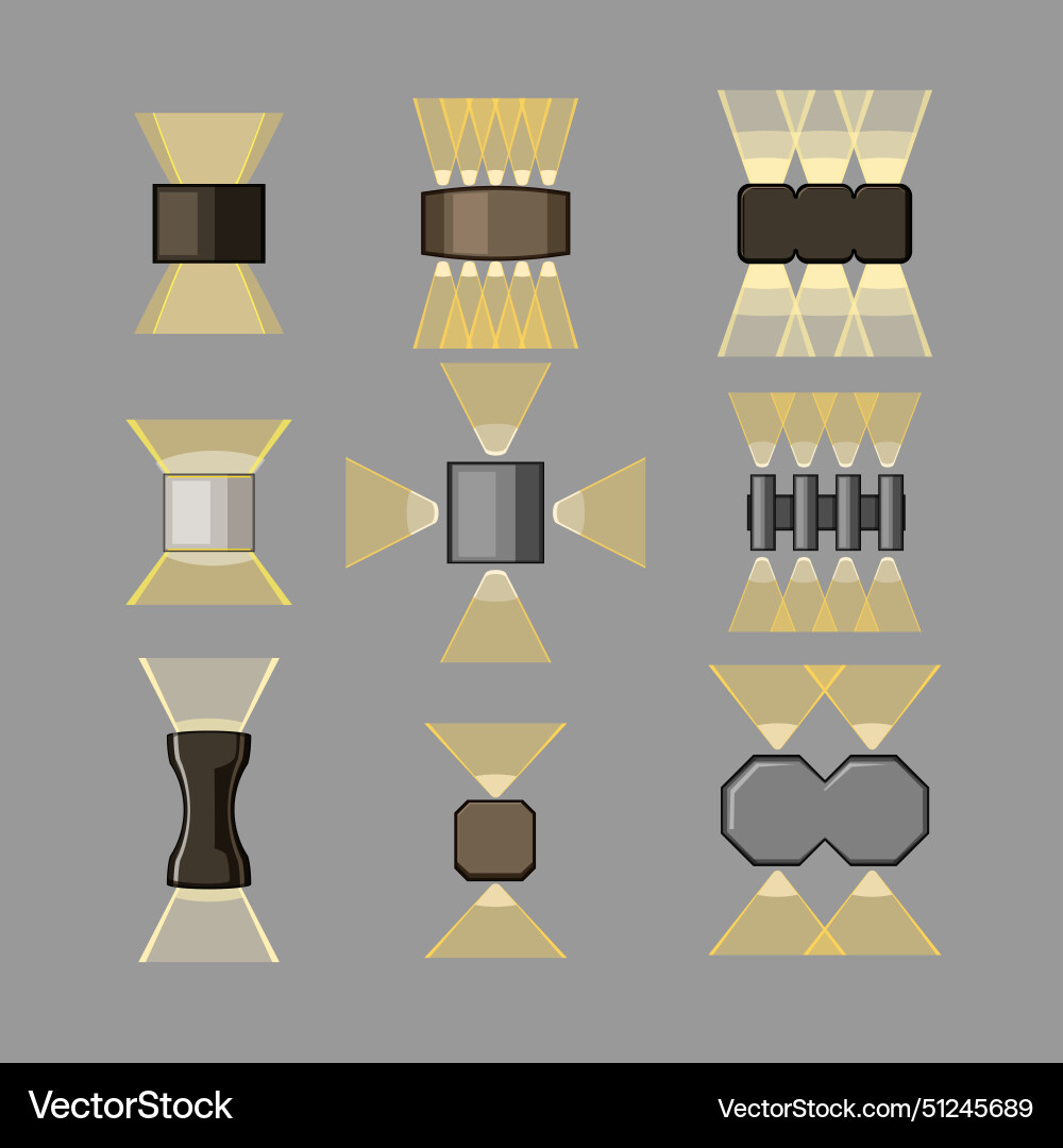 Wall lamp set cartoon Royalty Free Vector Image