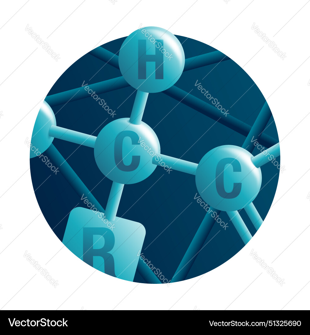 Amino acid blue 3d icon Royalty Free Vector Image