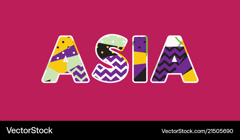 Asia concept word art Royalty Free Vector Image