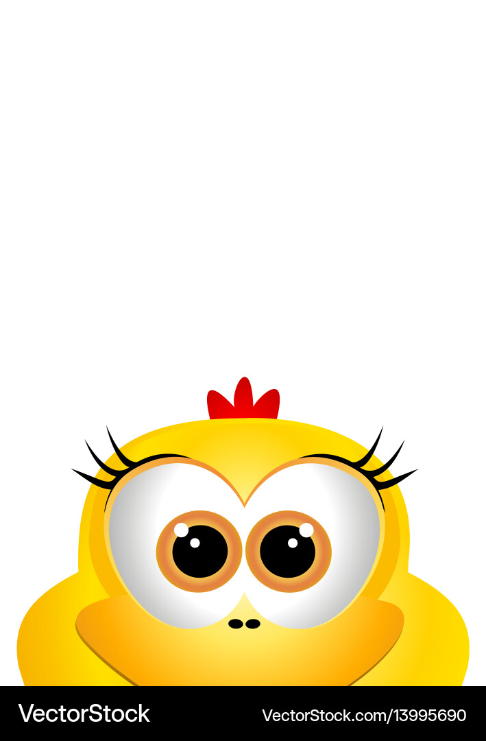Cartoon chicken card for easter Royalty Free Vector Image
