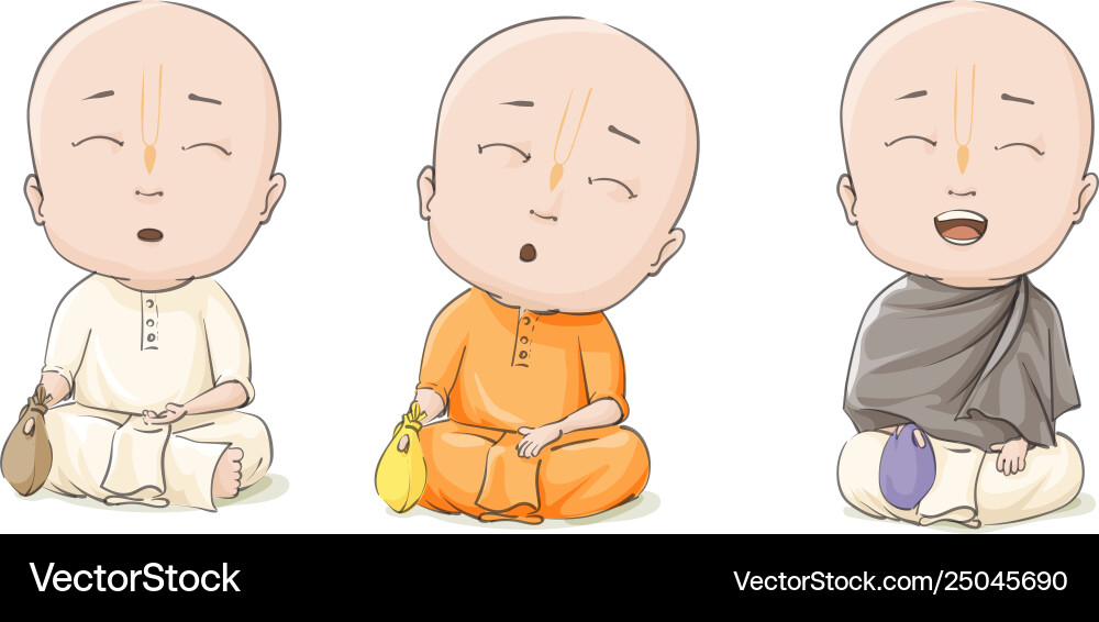 Cartoon vaisnava devotees Royalty Free Vector Image