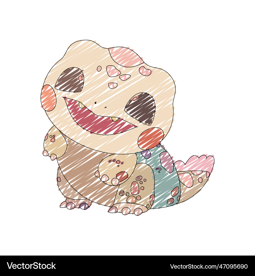 Cute little lizard with a kind smiling face Vector Image