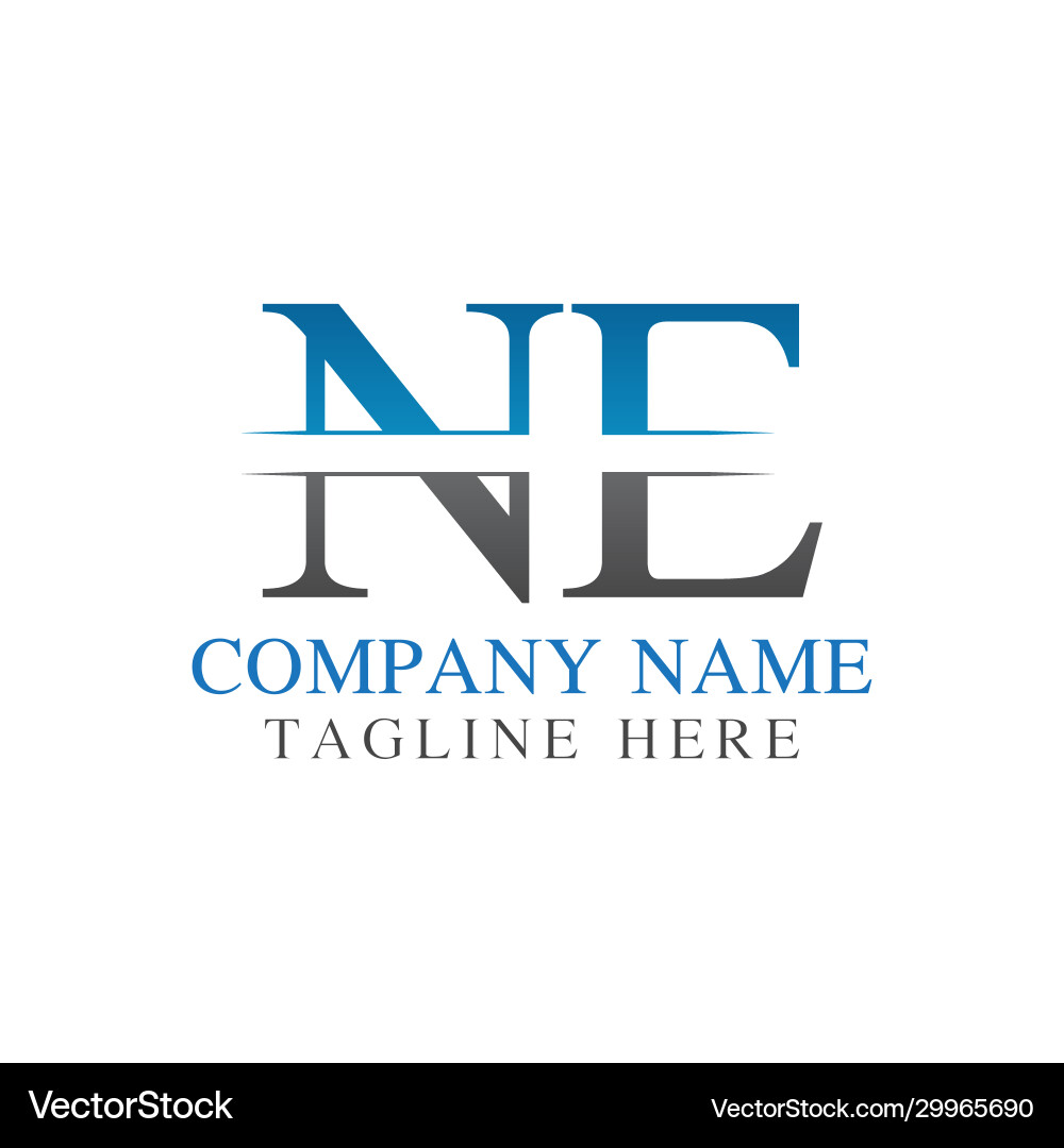 Initial monogram letter ne logo design template Vector Image