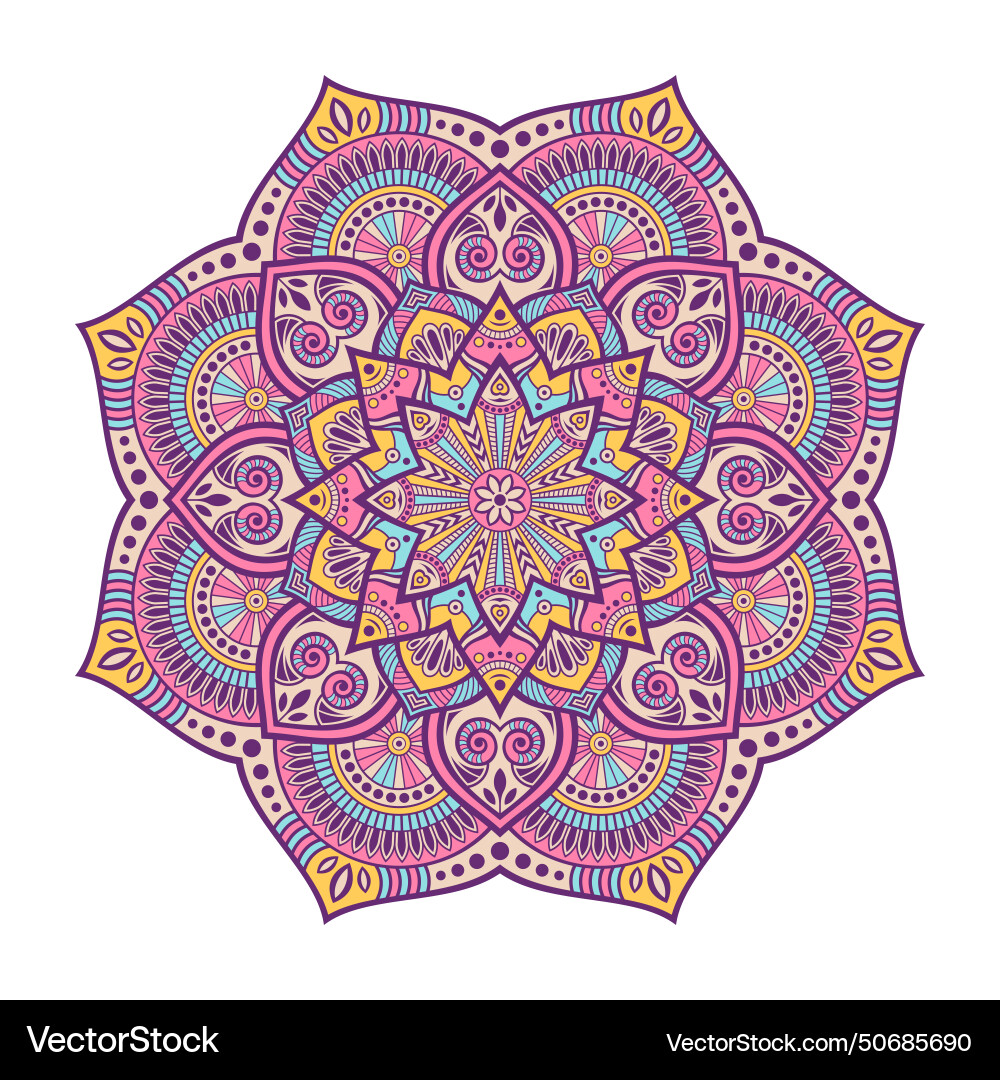 Mandala decorative round ornament isolated Vector Image