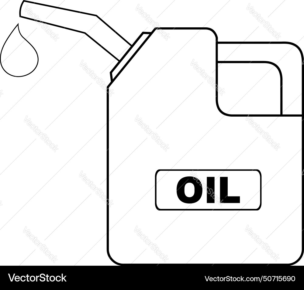 Outlined cartoon gasoline can Royalty Free Vector Image