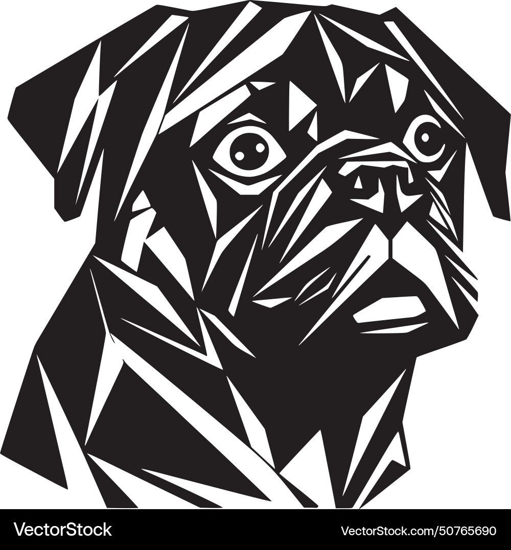 Pug - minimalist and flat logo Royalty Free Vector Image