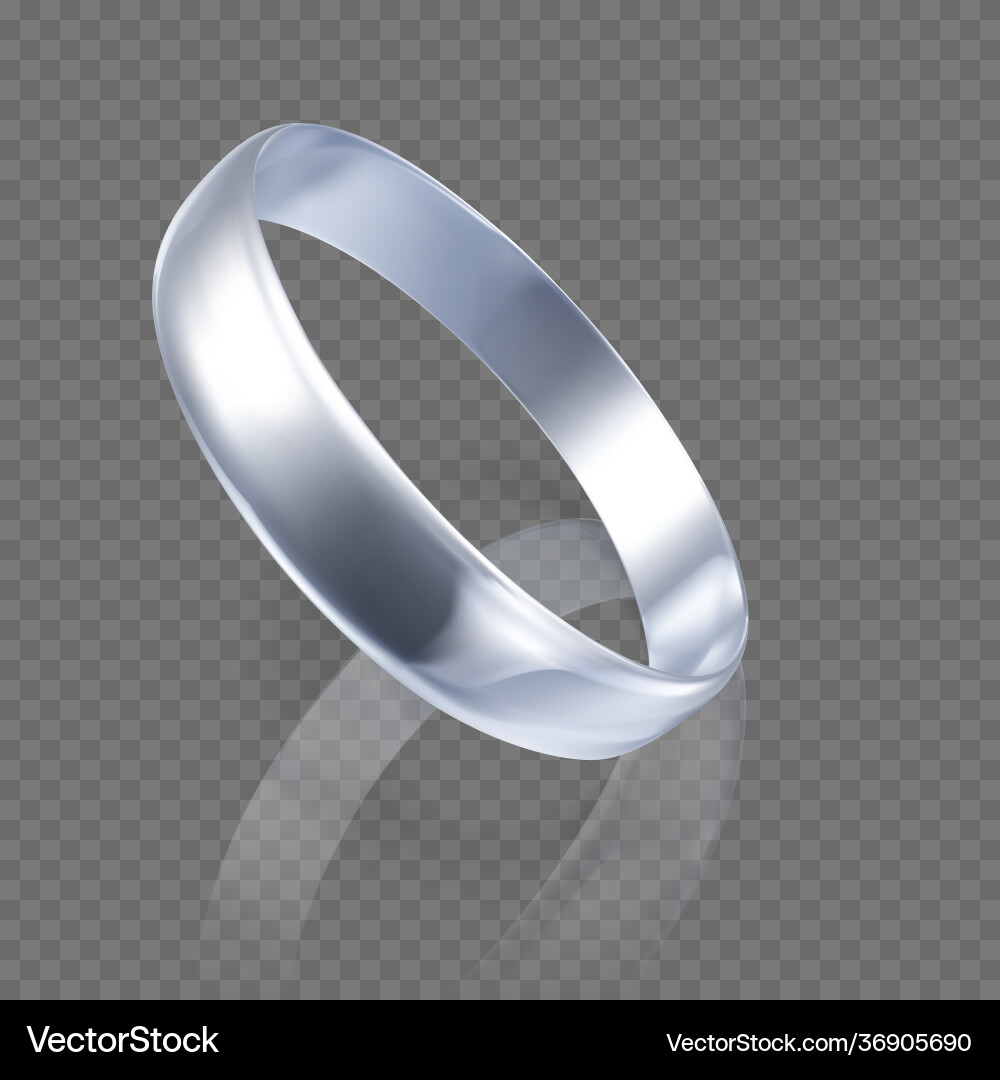 Realistic ring from white gold or silver 3d Vector Image