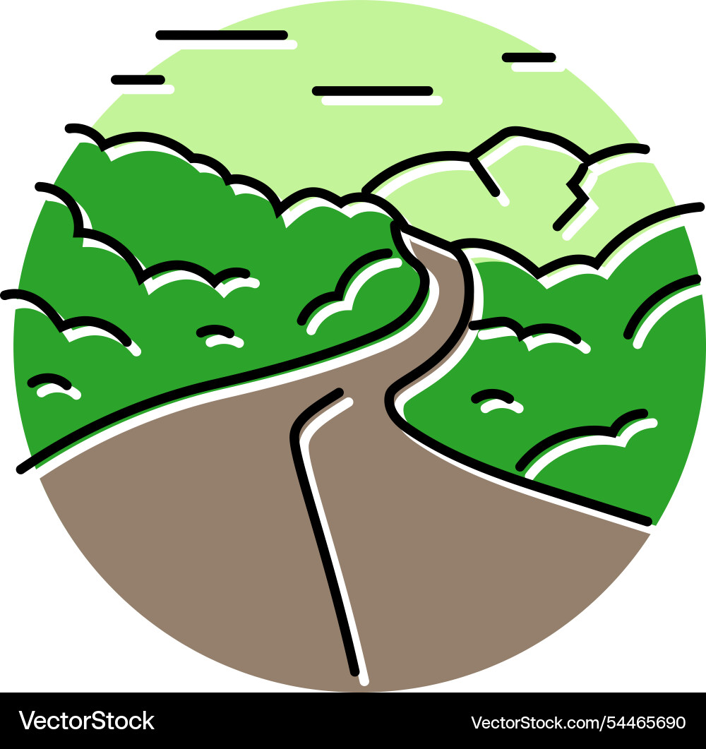 Road leading forward progress color icon Vector Image
