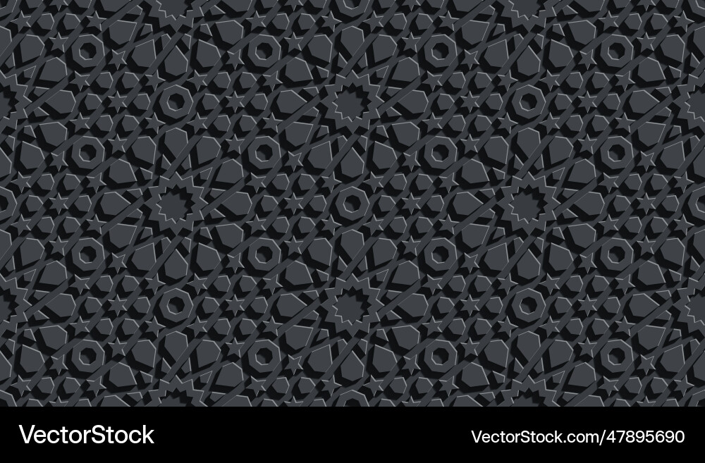 Seamless gray pattern in authentic arabian style Vector Image