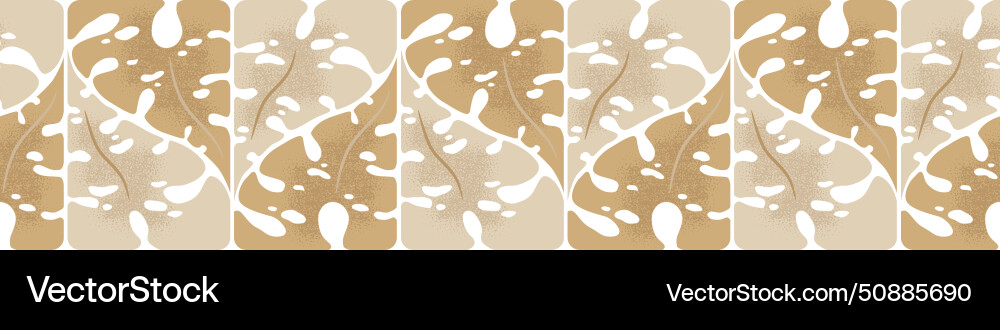 Seamless horizontal pattern with abstract leaves Vector Image