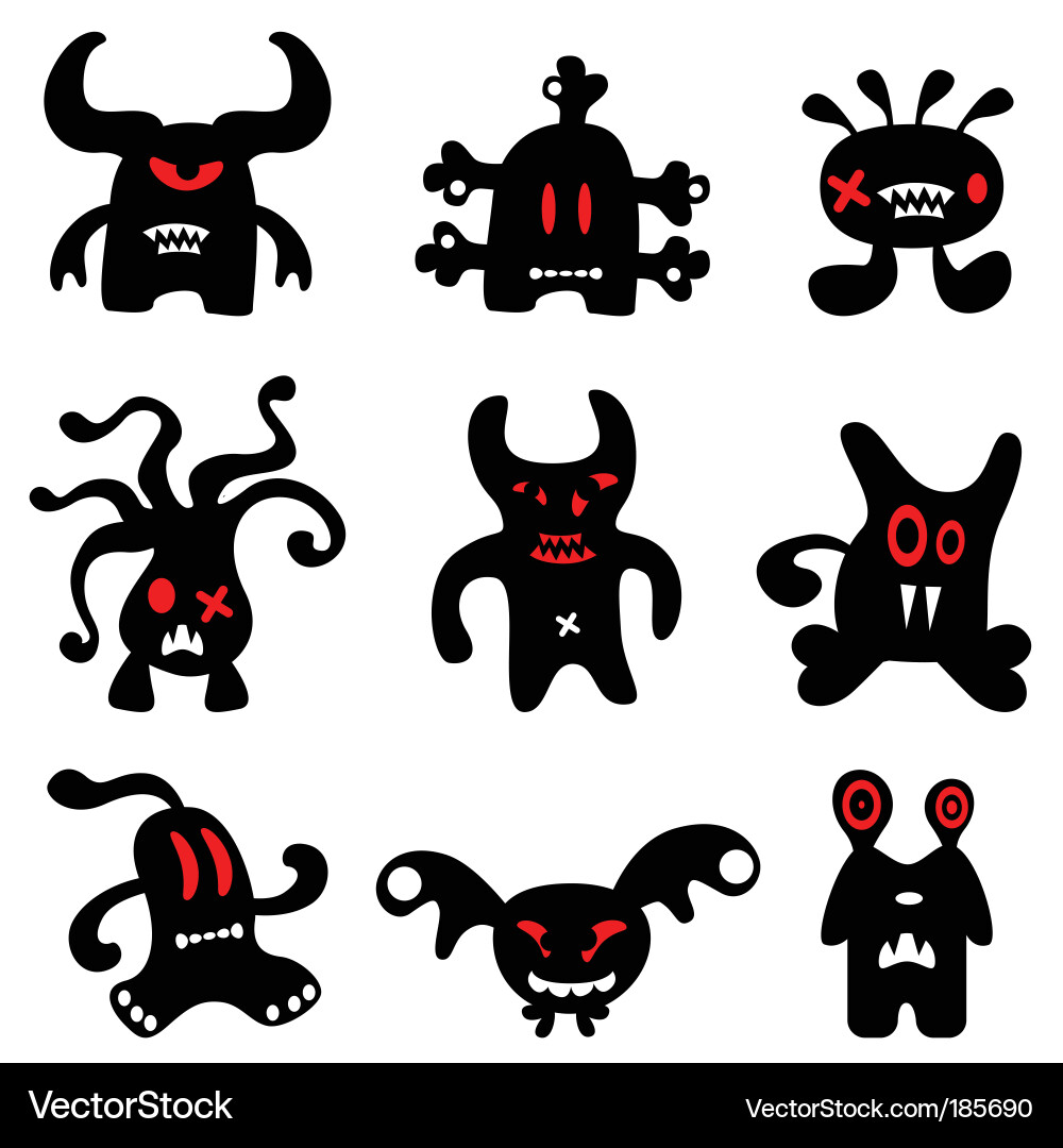Ugly monsters Royalty Free Vector Image - VectorStock