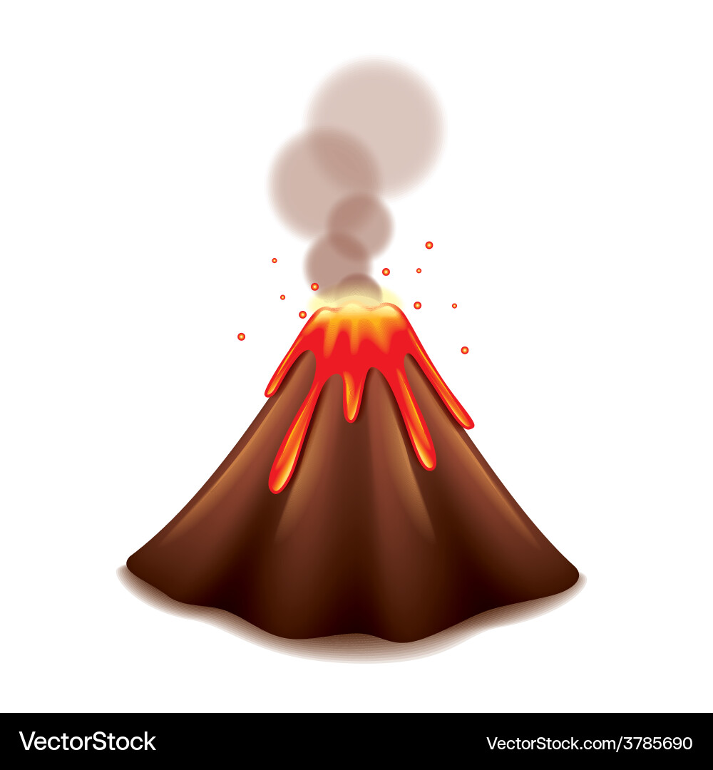 Volcano isolated Royalty Free Vector Image - VectorStock
