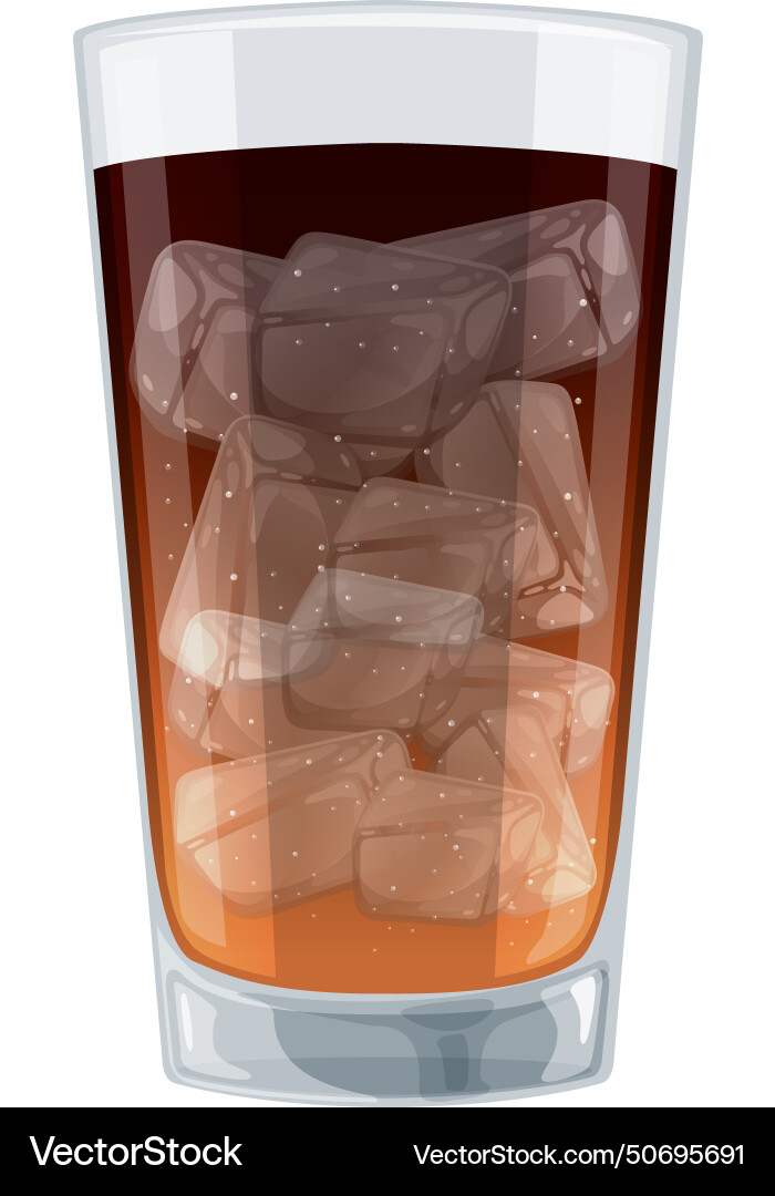 A cold drink with ice cubes Royalty Free Vector Image