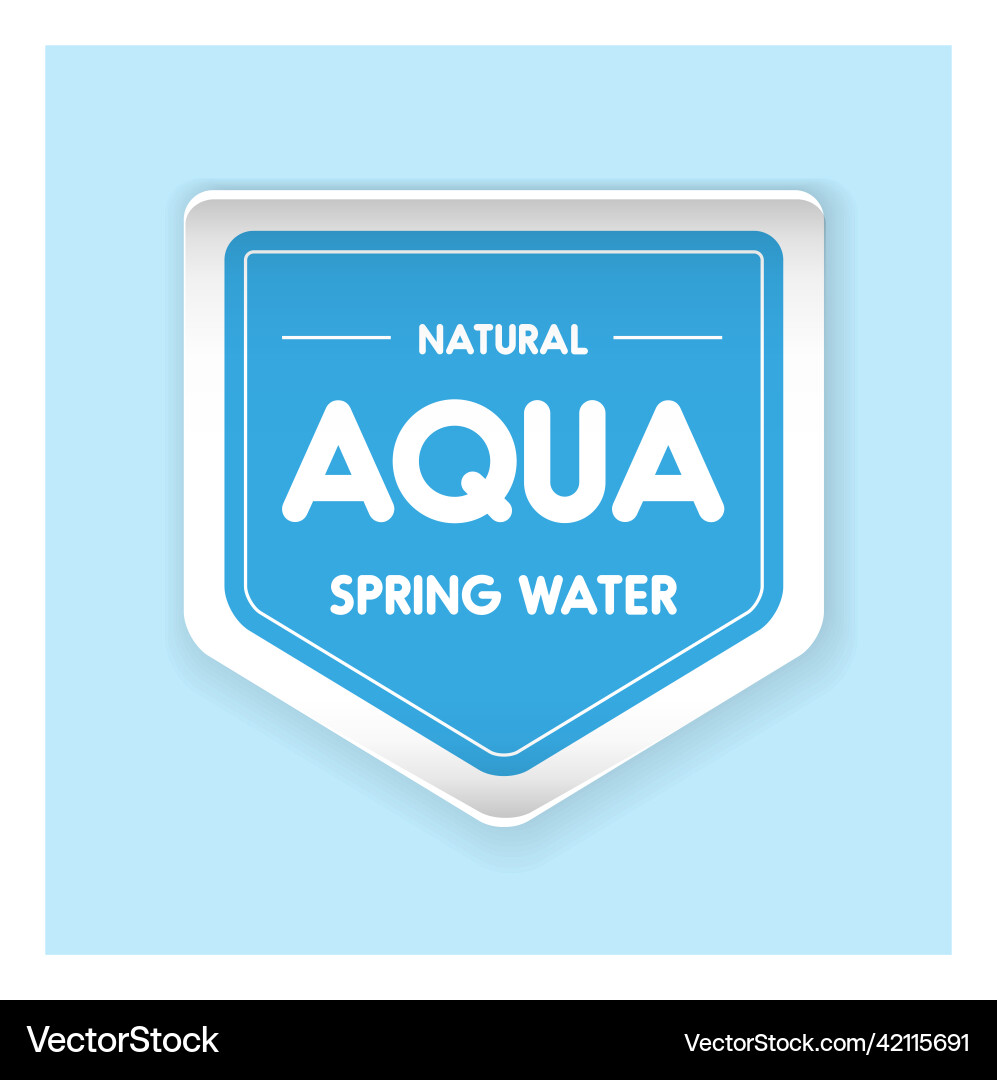 Aqua Water Label - Refreshing Royalty Free Vector Image