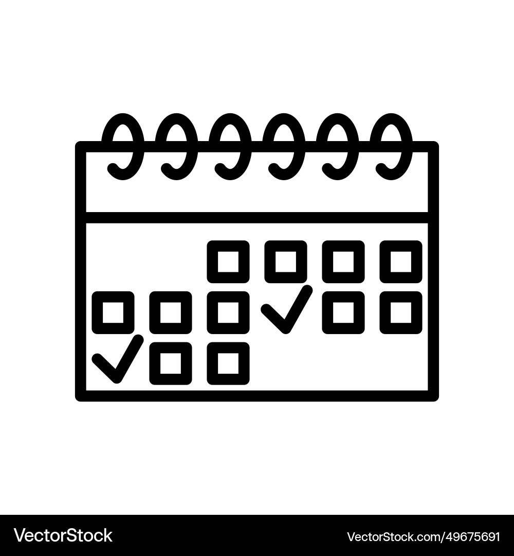 Calendar line icon logo Royalty Free Vector Image