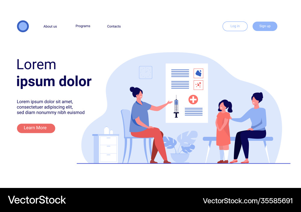 Children vaccination concept Royalty Free Vector Image