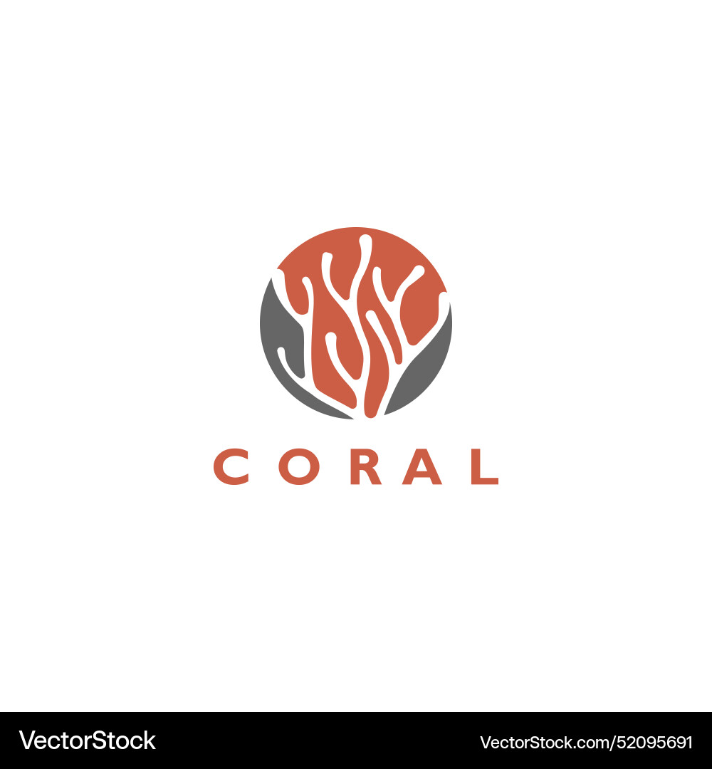 Coral seaweed logo design Royalty Free Vector Image