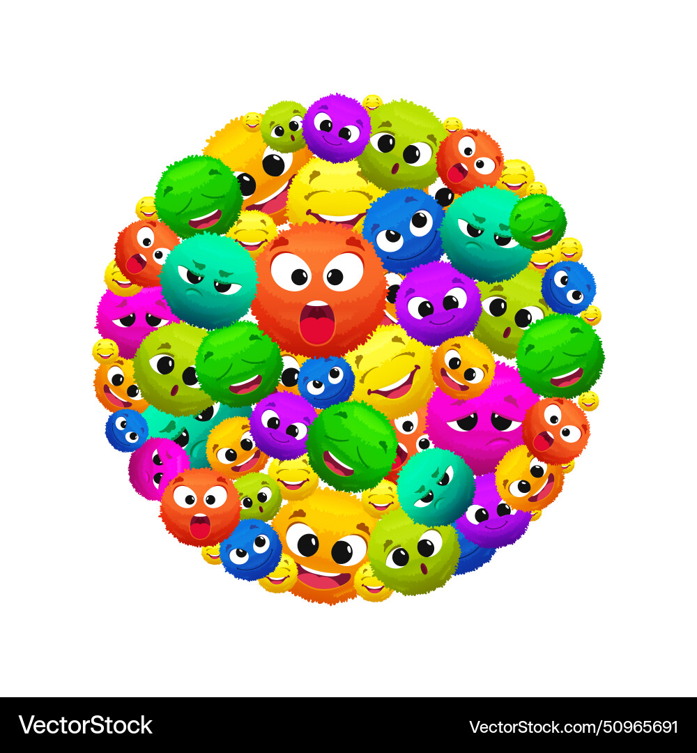 Emoticons in circle round geometrical shape Vector Image