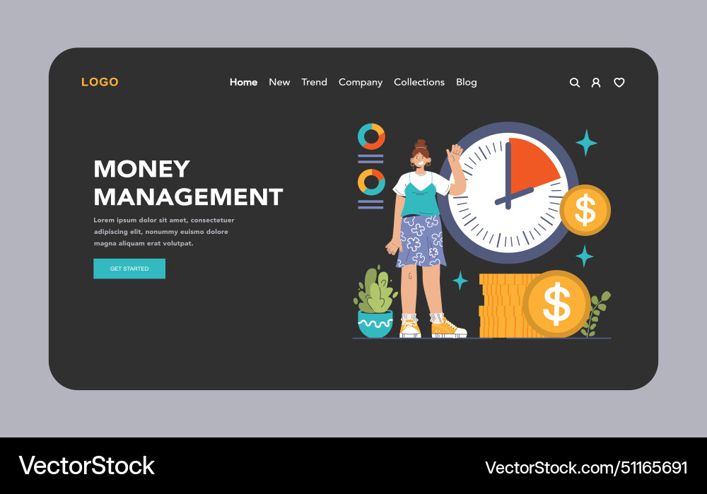 Financial planning concept flat Royalty Free Vector Image