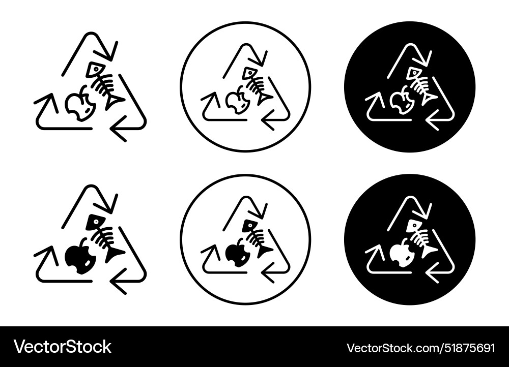 Garbage waste recycling icon outline flat Vector Image