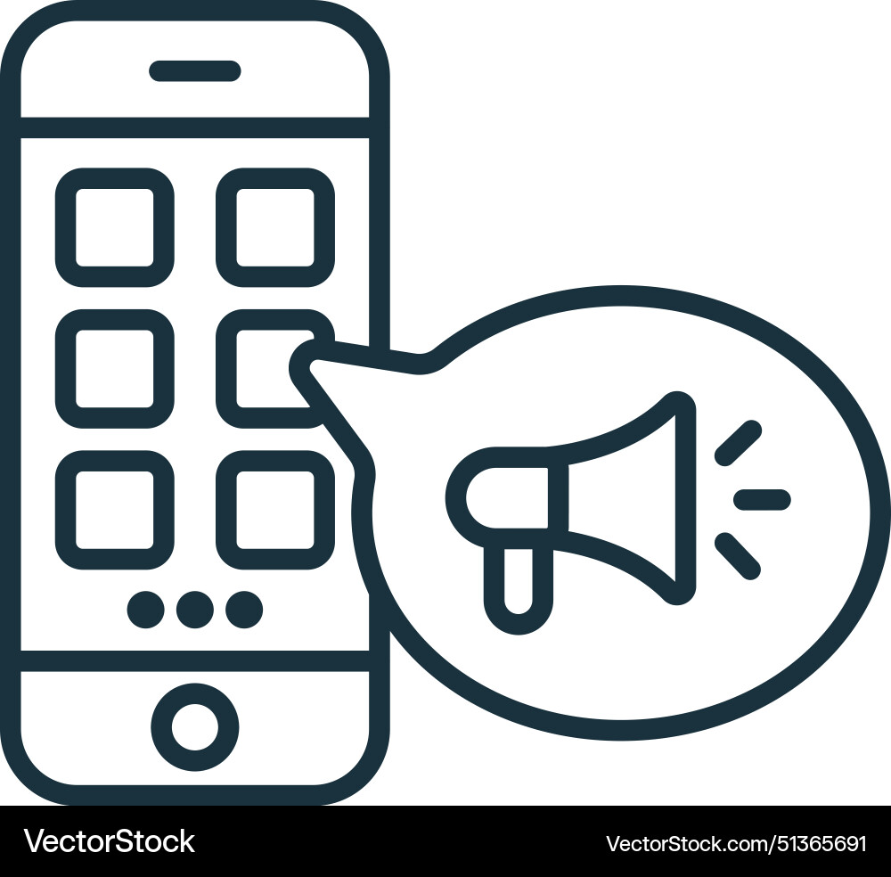 In-app advertising icon monochrome simple mobile Vector Image