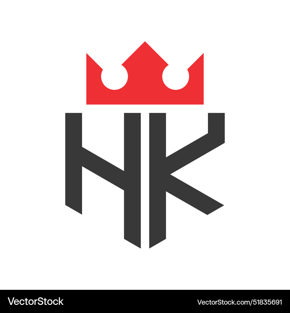 Letter hk crown logo Royalty Free Vector Image