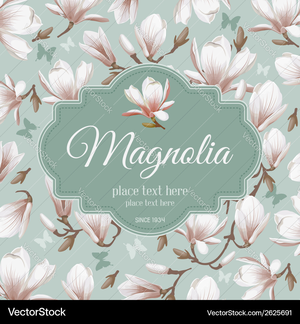 Magnolia background Royalty Free Vector Image - VectorStock