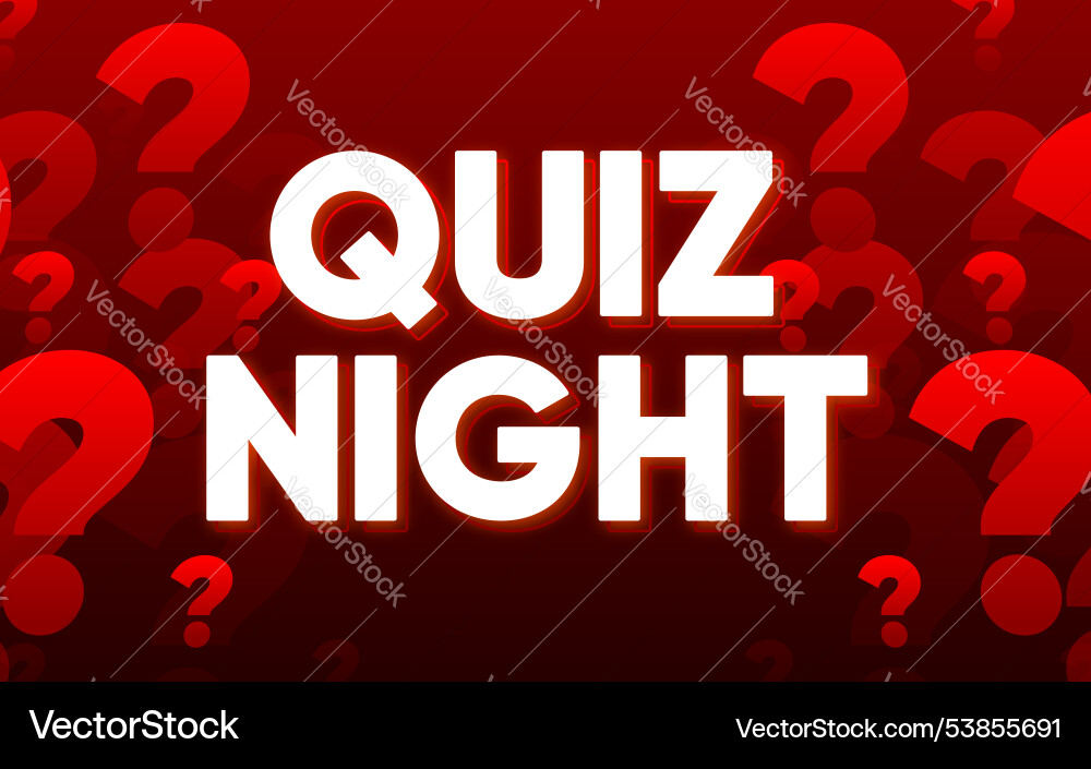 Quiz night banner questions team game Royalty Free Vector