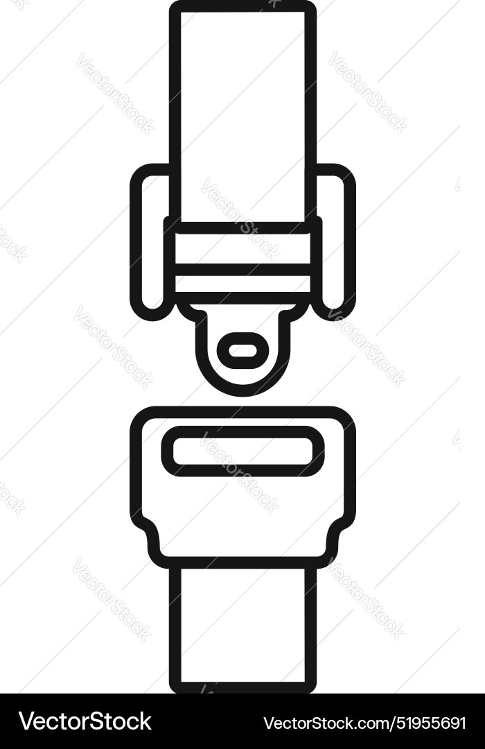 Safety belt buckle fastened securing passenger in Vector Image