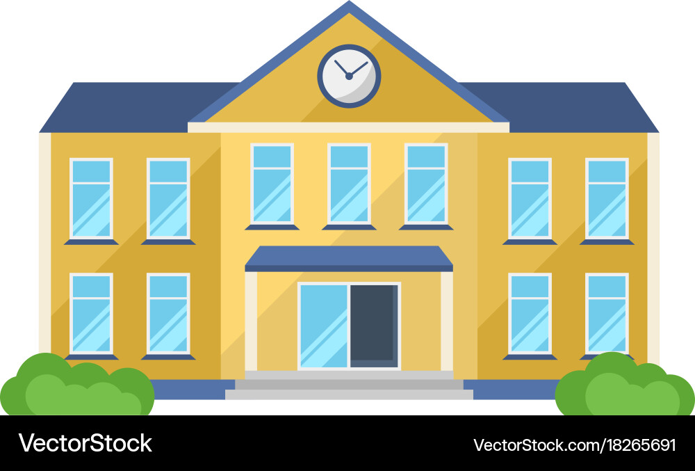 School building front yard for children Royalty Free Vector