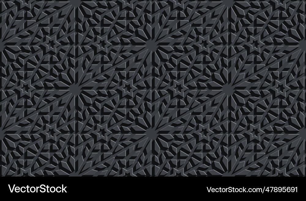 Seamless gray pattern in authentic arabian style Vector Image