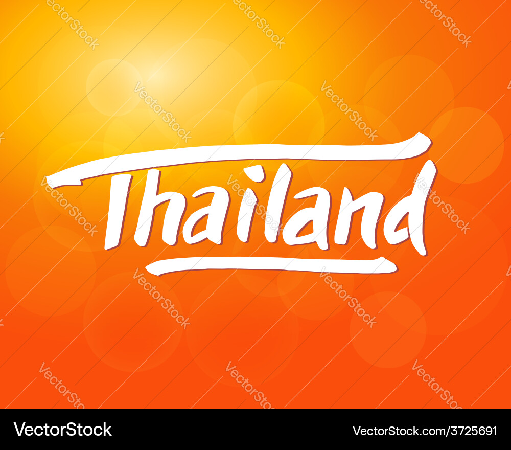 Thailand hand drawn lettering Royalty Free Vector Image
