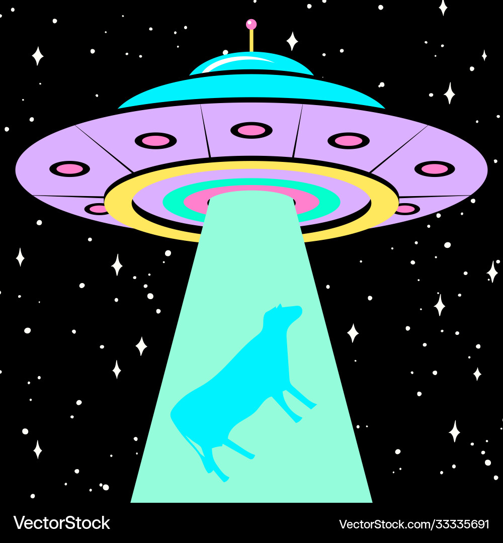 Ufo poster or banner unidentified flying object Vector Image