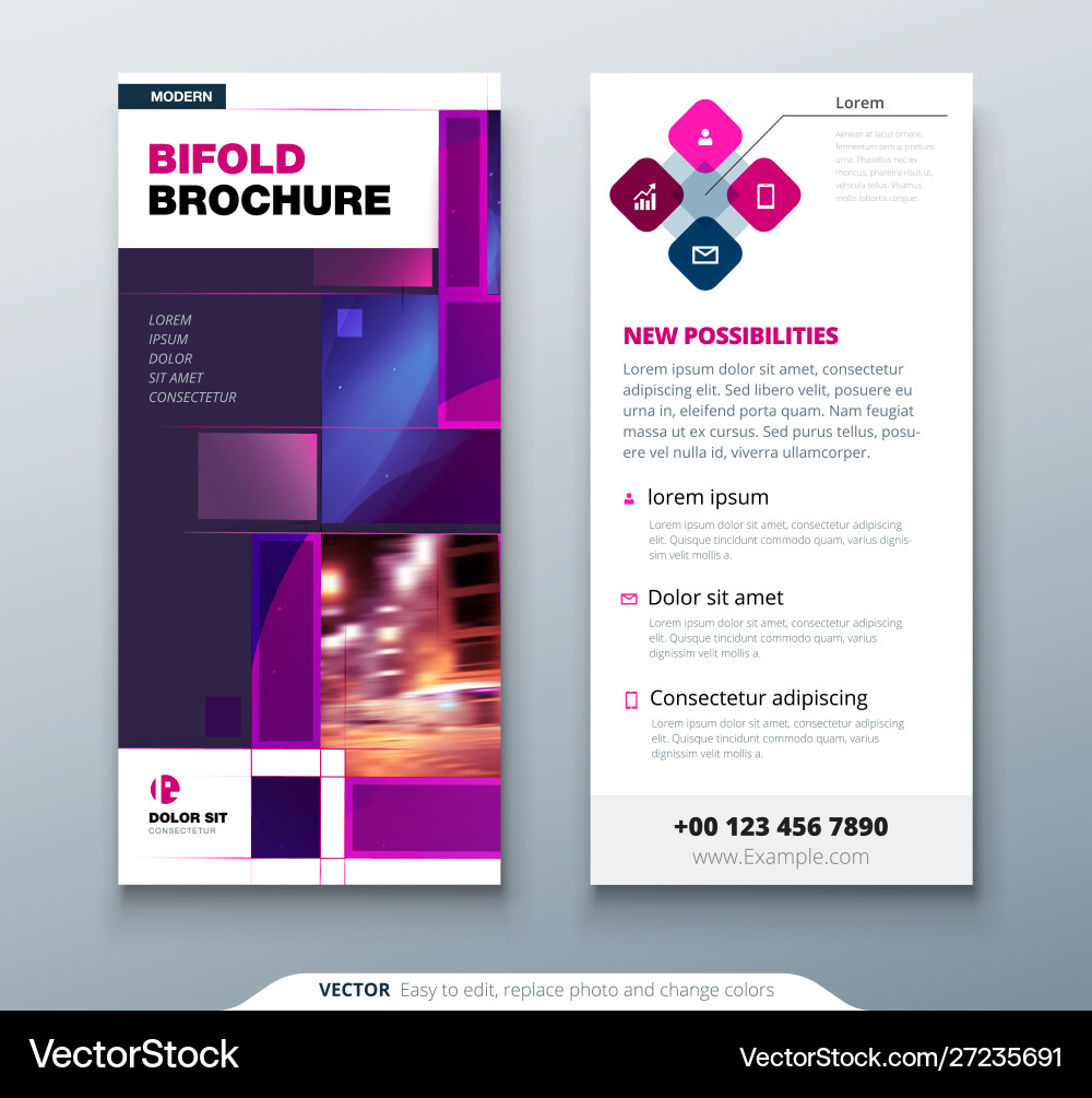 Violet dl flyer design with square shapes Vector Image
