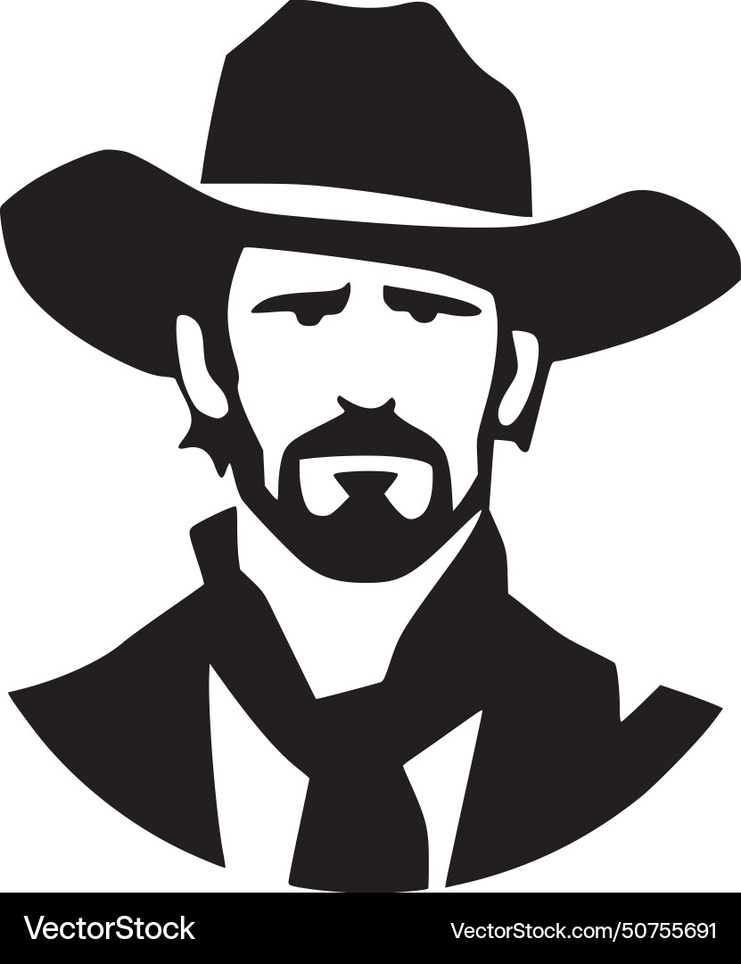 Western - minimalist and flat logo Royalty Free Vector Image