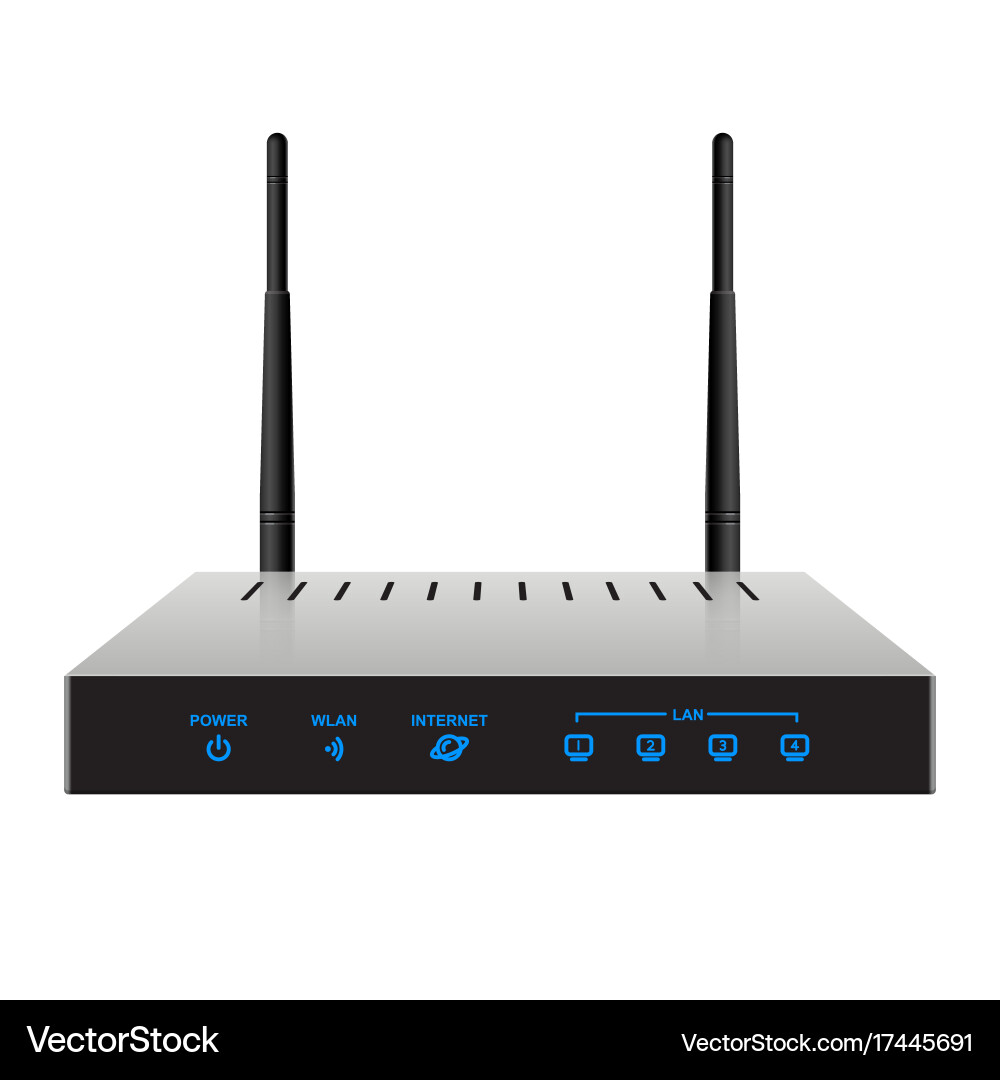 Wireless Router with Antenna Royalty Free Vector Image