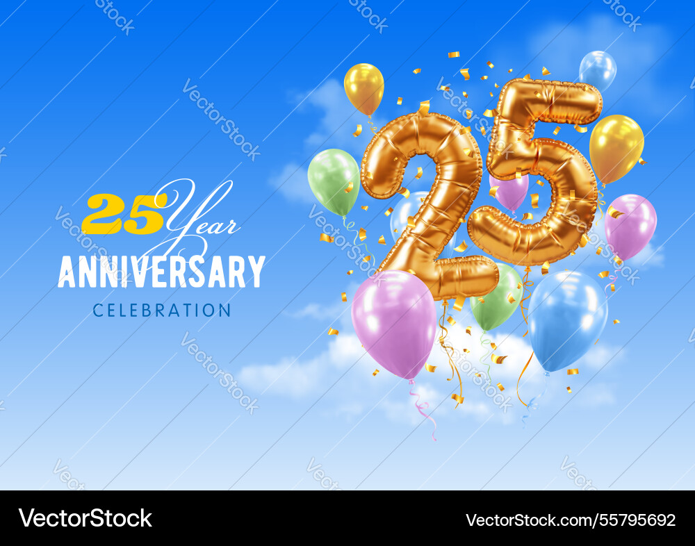 25th year anniversary celebration template Vector Image