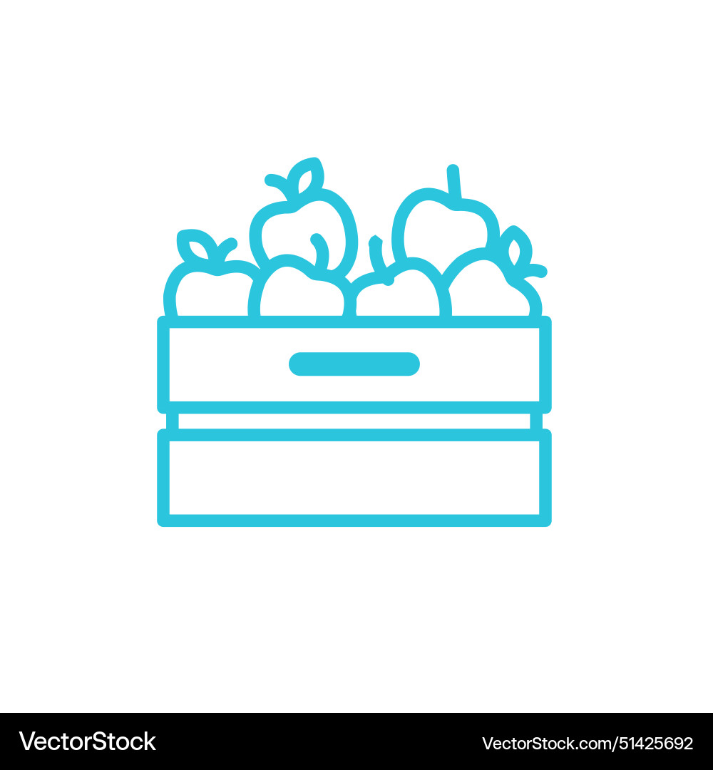 Apple box isolated on white background from blue Vector Image