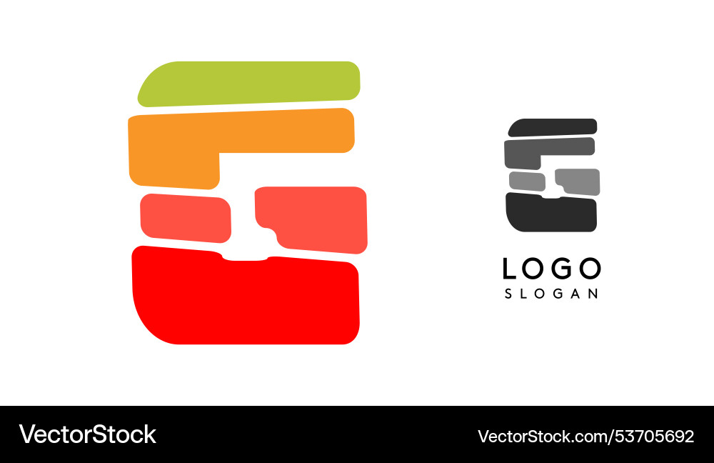 Bright colorful letter g layers blocks like Vector Image