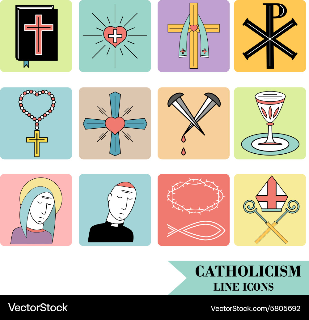 Catholic icons Royalty Free Vector Image - VectorStock