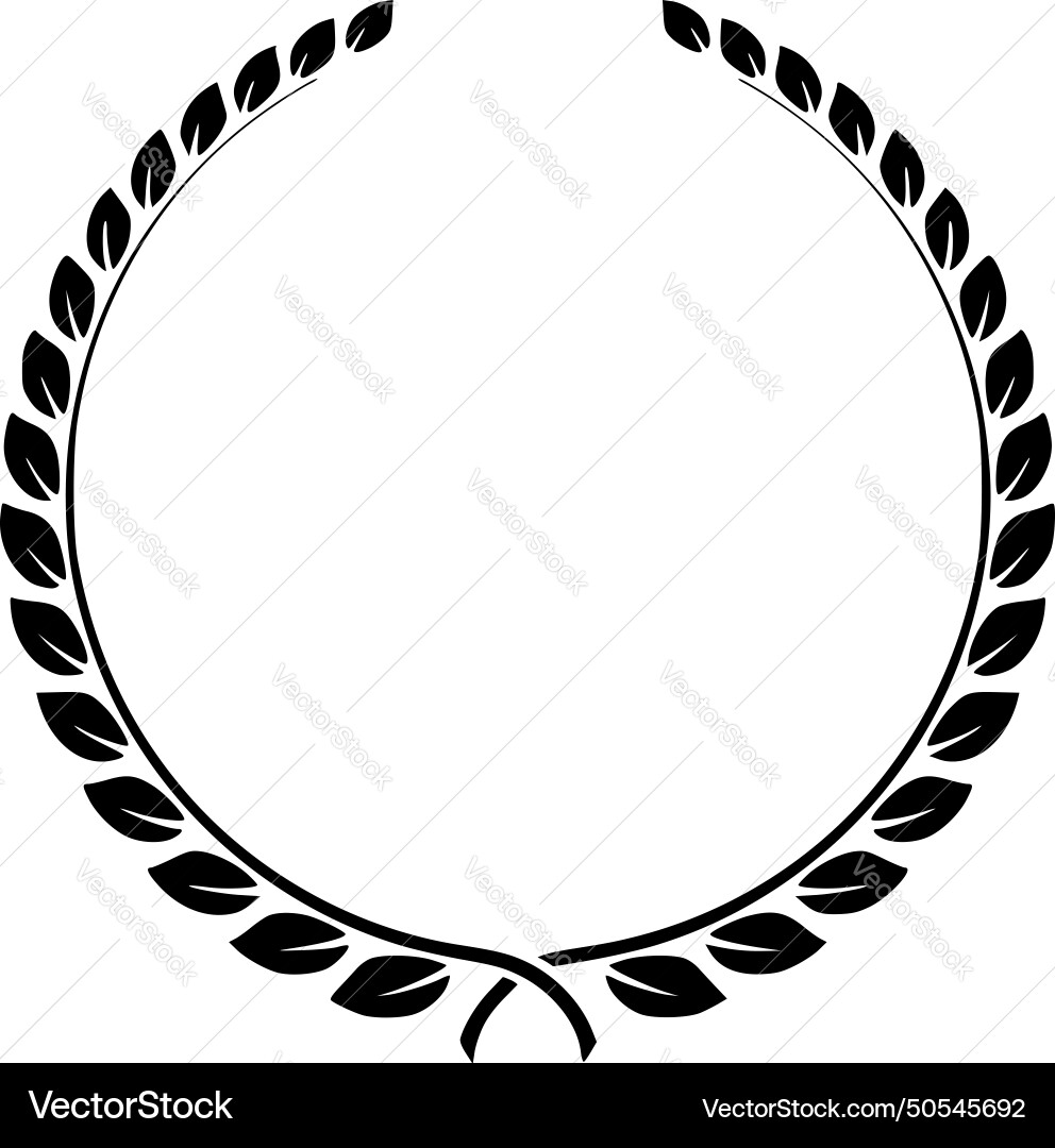 Classic round laurel wreath element Royalty Free Vector